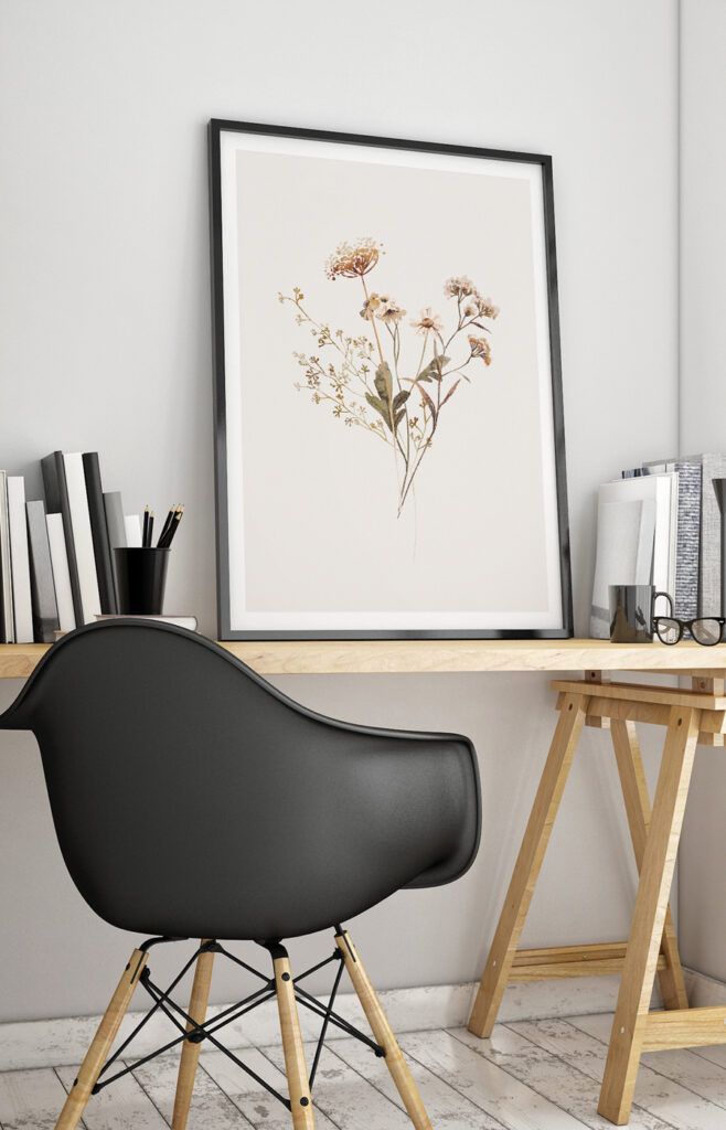 Interieur poster met bosje watergeverfde bloemen | imints