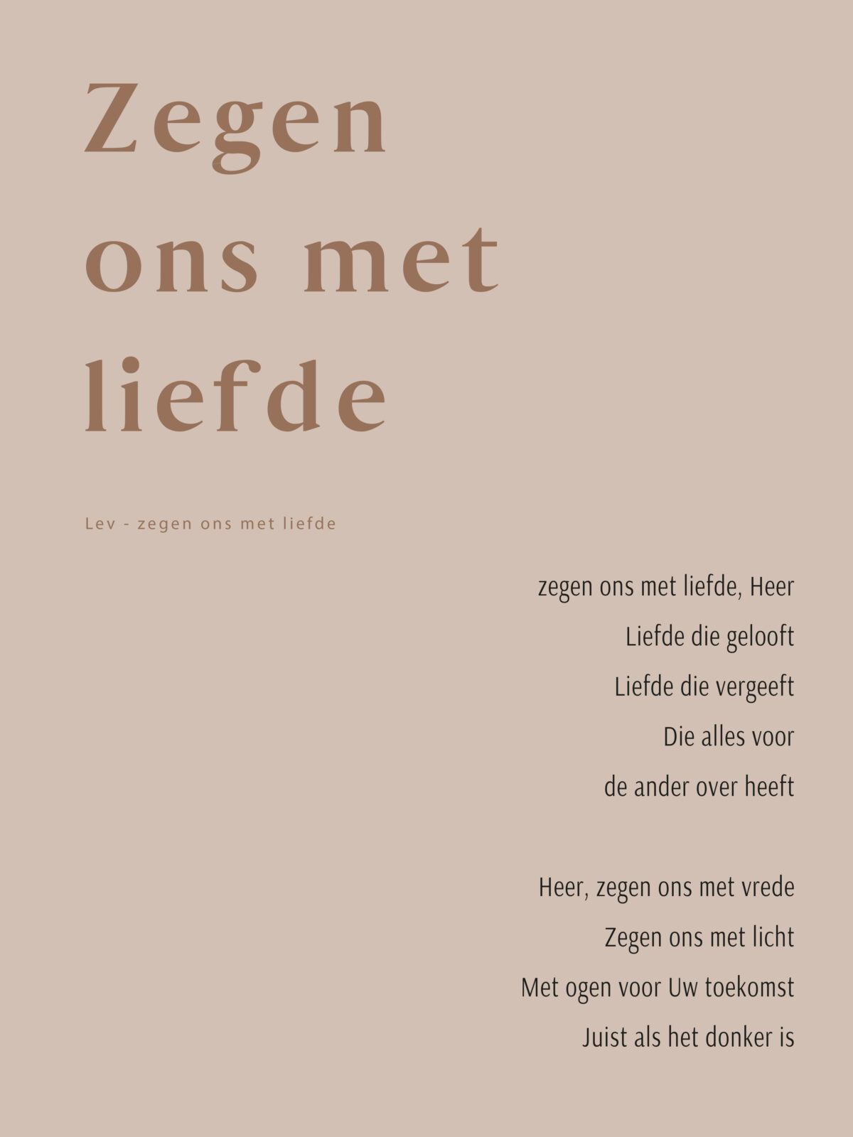 Christelijke poster: zegen ons met liefde | imints